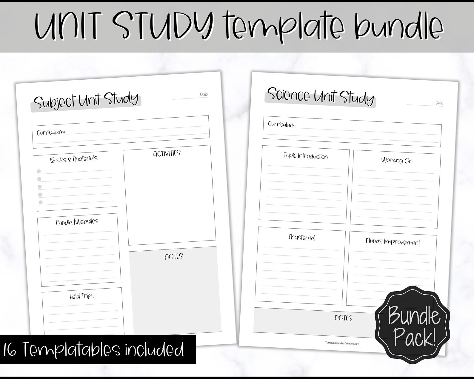 UNIT STUDY Template Printable Homeschool Planner Home School - Etsy