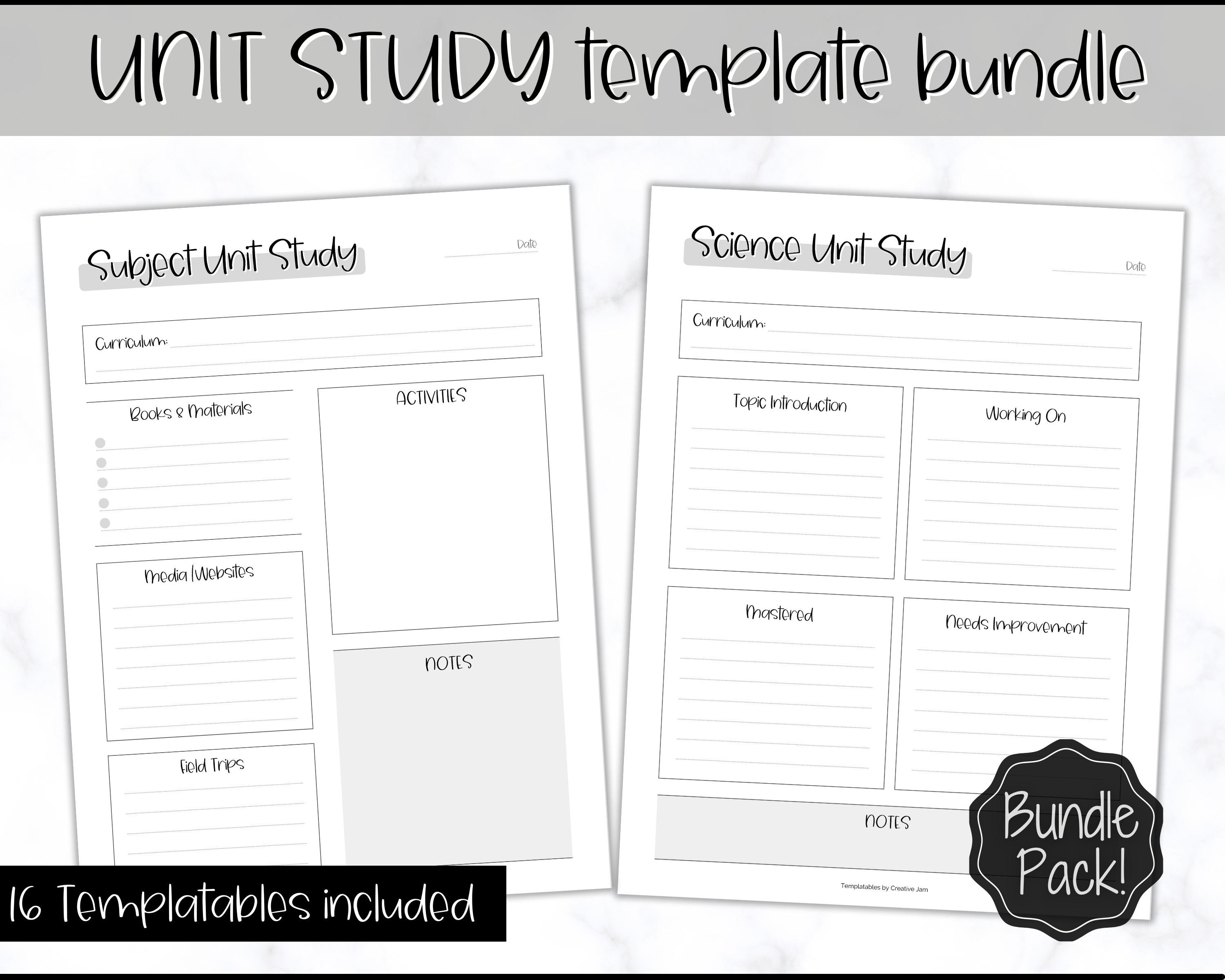 Unit Study Planner Printable Homeschool Planner Template - Etsy Australia