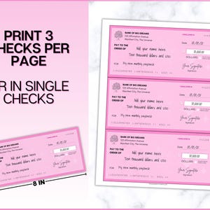 EDITABLE Manifestation Check Templates, Money Magnet, Vision Board, Law ...