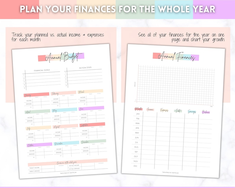 Finance Planner BUNDLE Budget Planner Templates Financial - Etsy
