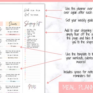 Colorful Meal Planner Printable BUNDLE, Weekly Food Diary, Meal Tracker ...
