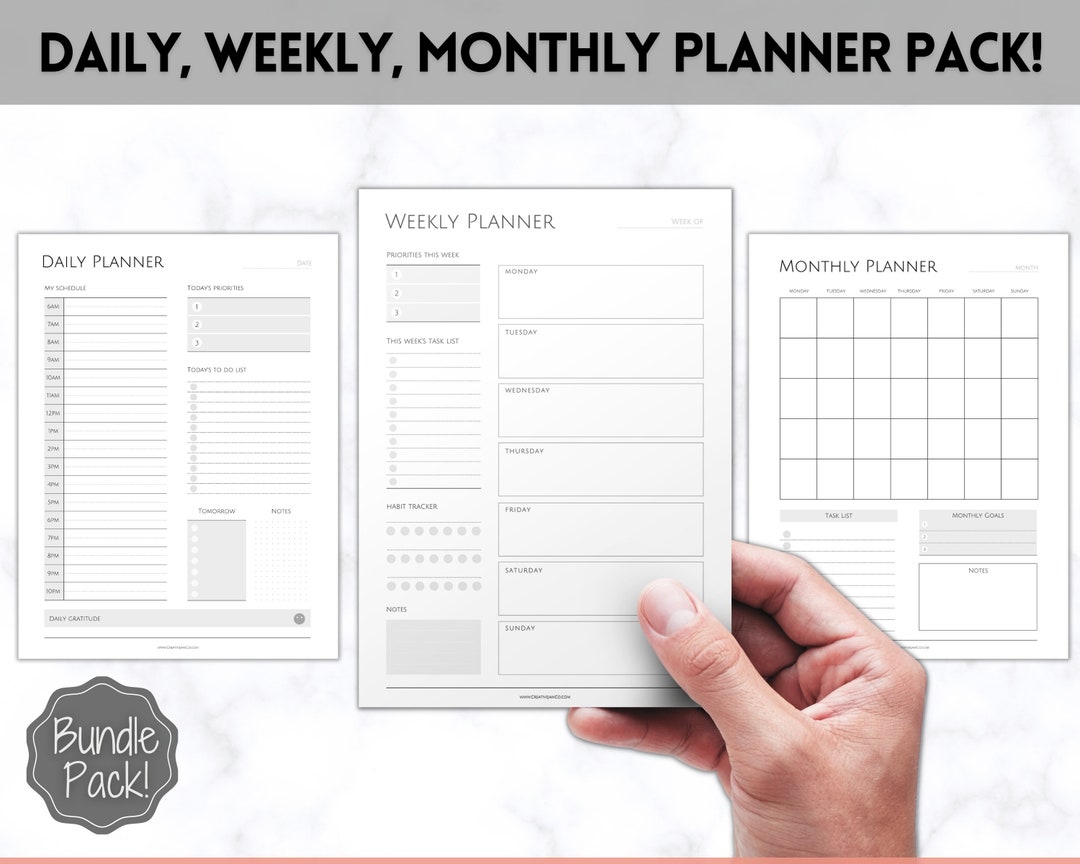 Ultimate PLANNER Set! Daily Planner, Weekly Planner, Monthly Printable ...