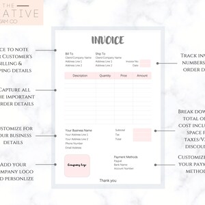 INVOICE TEMPLATE Order Form, EDITABLE Custom Receipt Template ...