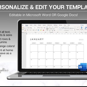 EDITABLE Monthly Calendar 2024 & 2025 Templates Included! Editable ...