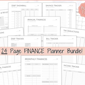 Budget Planner Printable BUNDLE, Financial Tracker, Savings Tracker ...