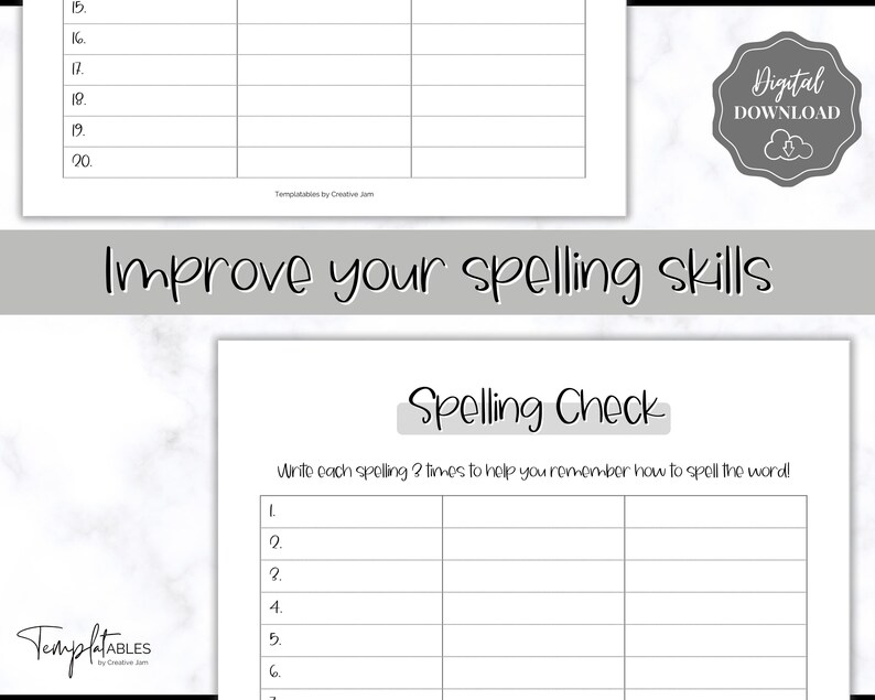 Spelling Words Printable Spelling Practice Sheets Sight Word - Etsy