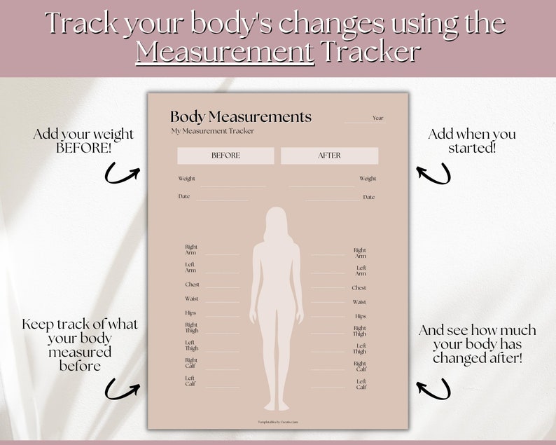 Body Measurement Tracker Weight Loss Tracker Printable - Etsy