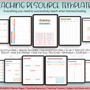 Homeschool Digital Planner, 2023 & 2024, Lesson Plan Template, Home ...