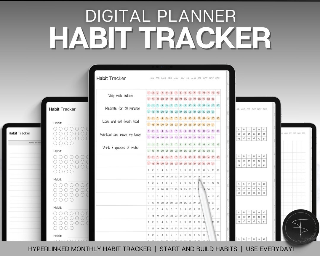 Habit Tracker, Digital Planner, Goodnotes, iPad Planner, Daily, Monthly ...