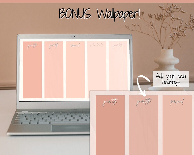 EDITABLE Desktop Wallpaper Organizer 2021 Calendar Soft - Etsy UK