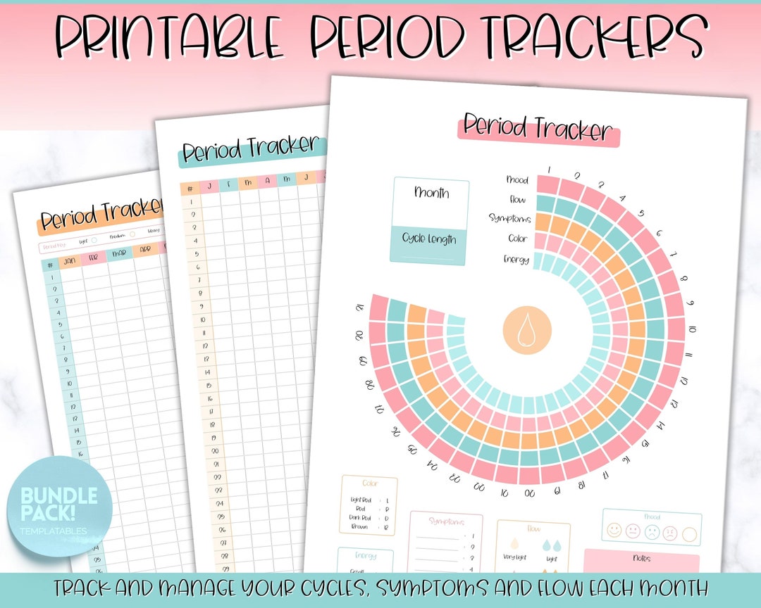 Period Tracker BUNDLE, Period Journal, Cycle Tracker, Period Calendar ...