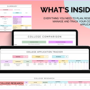 College Application Planner, College App Tracker Spreadsheet, College ...