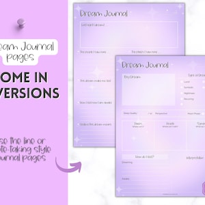 Printable Dream Journal, 10 Page BUNDLE, Dream Analysis, Dream ...