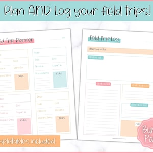 Field Trip Planner BUNDLE, Printable Field Trip Log, Homeschool Planner ...