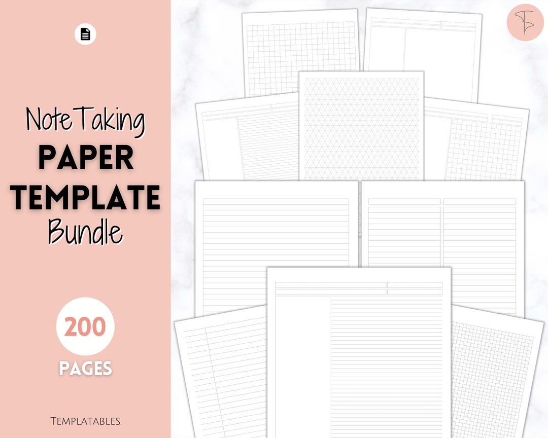 Grid, Line, Dot Paper Printables, Note-taking Templates, Graph Paper ...