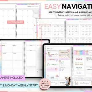 COLORFUL Digital Planner, 2024 2025 Goodnotes Planner, Daily Weekly ...