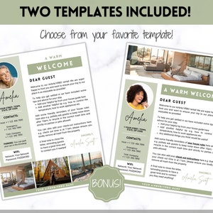 Airbnb & VRBO Welcome LETTER Template, Editable Canva Air Bnb House ...
