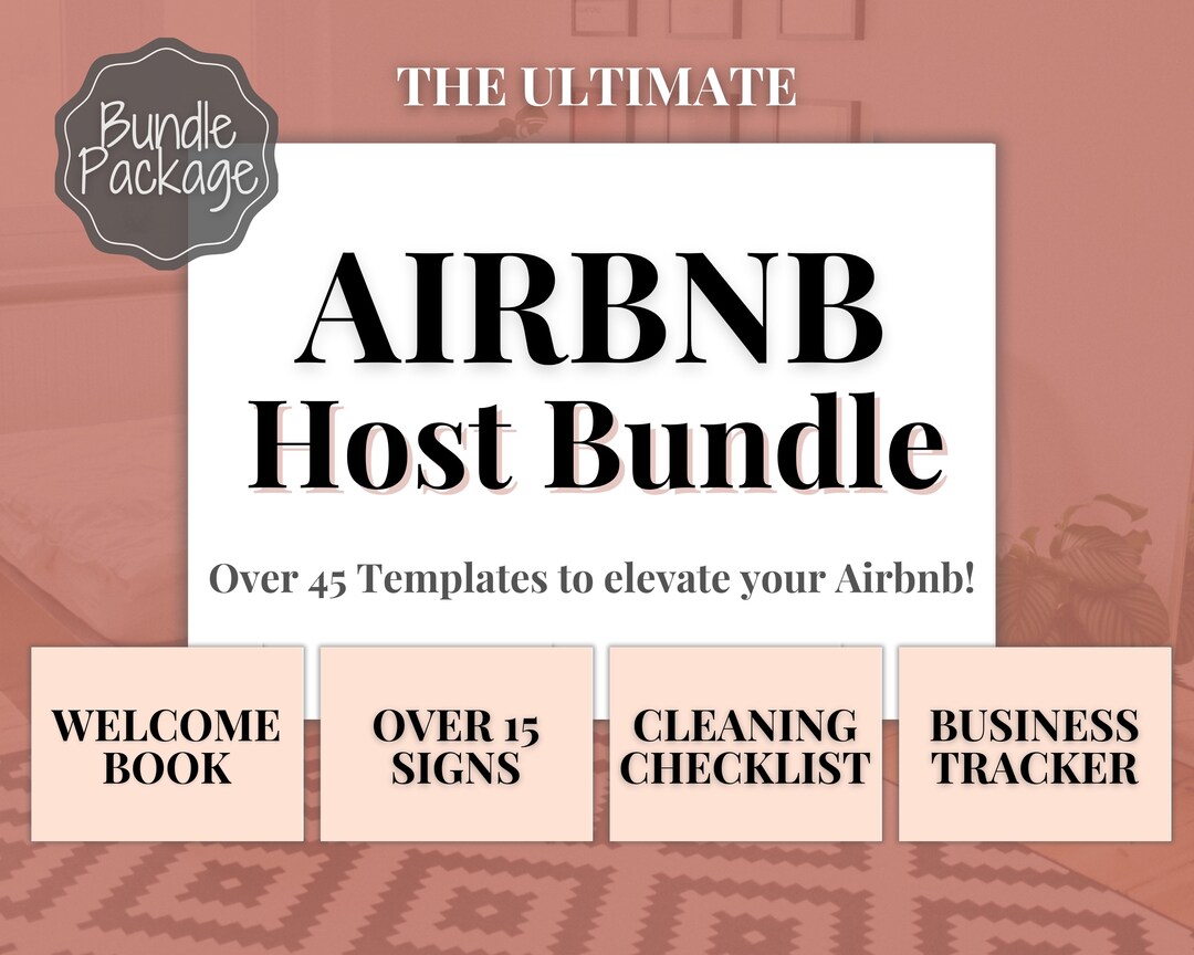 Airbnb Template BUNDLE Editable Airbnb Signs, Welcome Book, Cleaning ...
