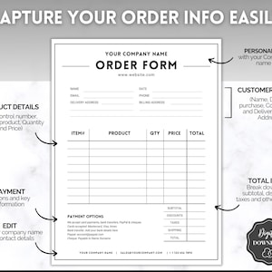 Order Form Template EDITABLE Order Form Bundle Canva - Etsy