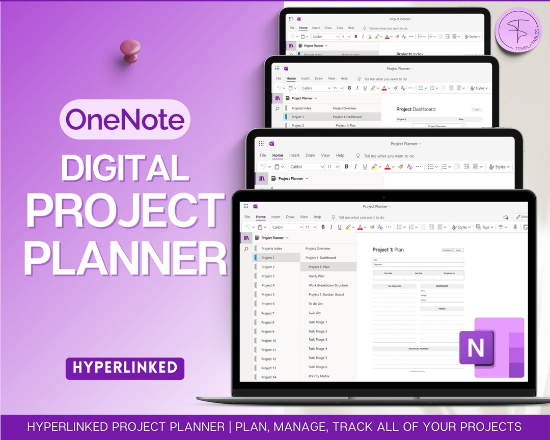 Onenote Project Planner! Project Tracker, Project Management, Digital ...