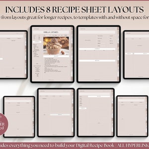 Digital Recipe Book for Goodnotes, Recipe Template, Digital Meal ...