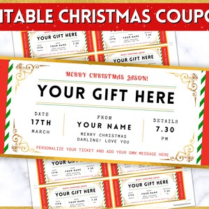 EDITABLE Event Ticket Template, Christmas Coupon, DIY Event Printable ...