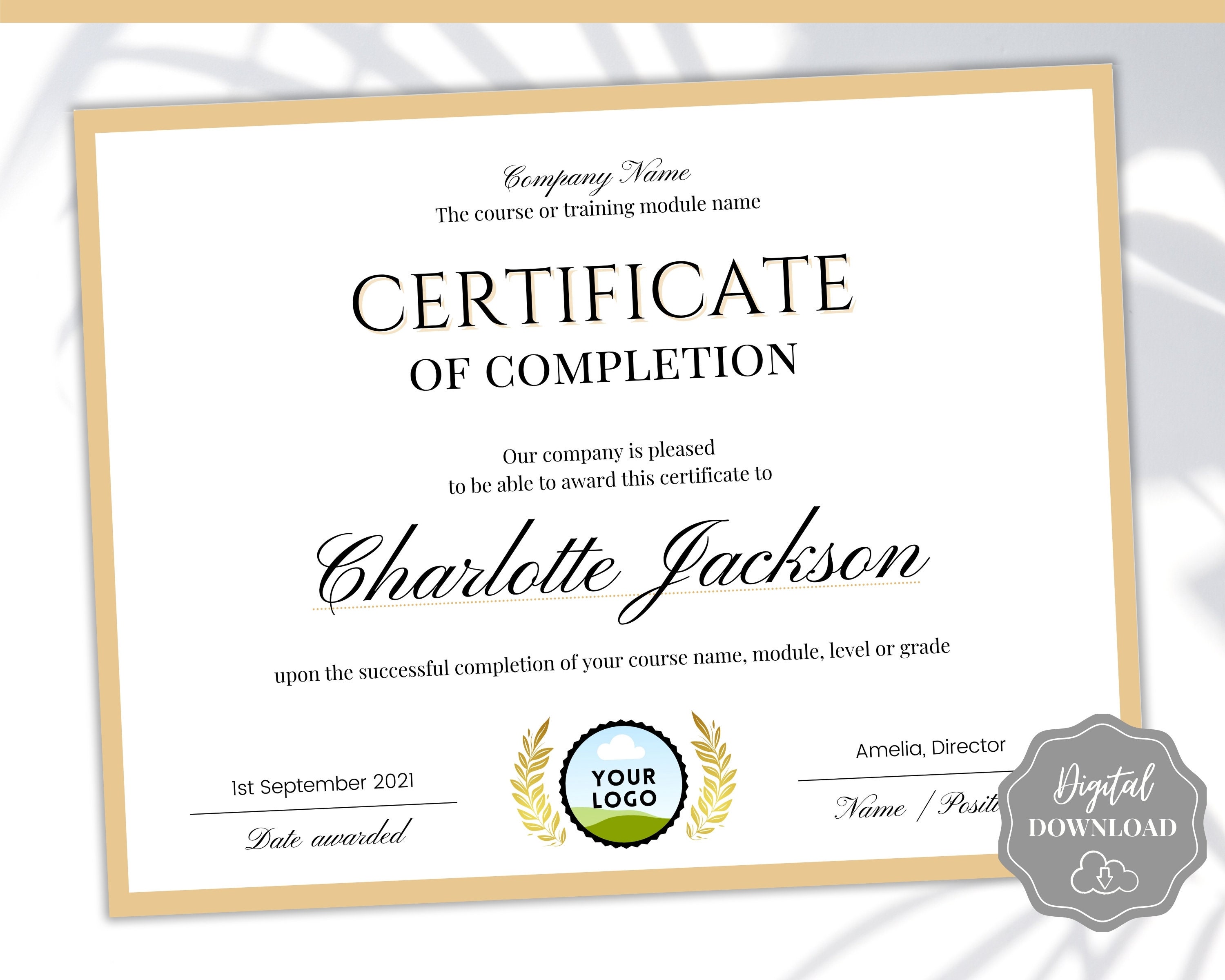 Certificate of Completion Template BUNDLE Editable - Etsy UK