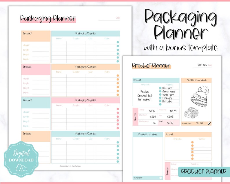 Packaging Planner Template Small Business Plan Packaging - Etsy