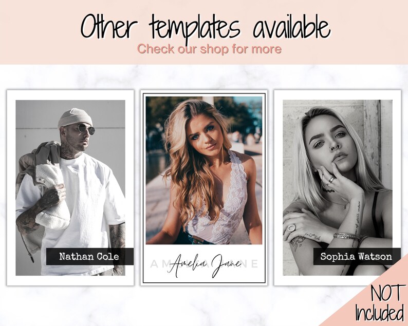 COMP CARD Template. Modeling Photocard! Zed Card for Models. Z Card ...