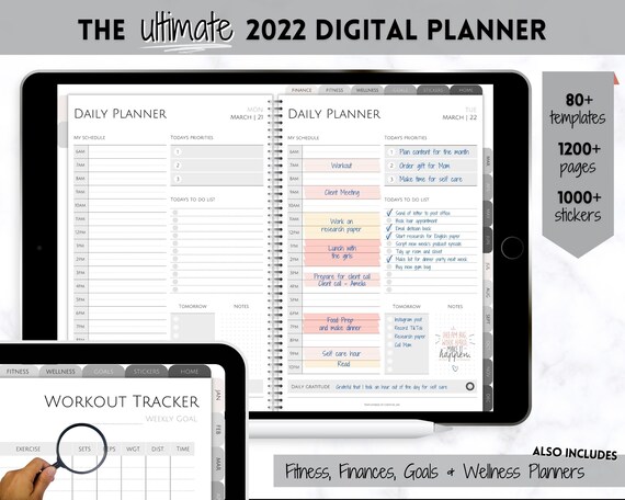 MINIMALIST Digital Planner 2022 Digital Planner Journal - Etsy
