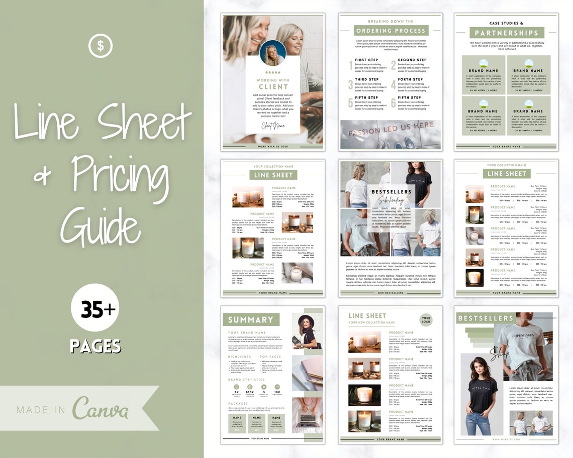 35 Editable Line Sheet Templates Wholesale Catalog Pricing & | Etsy UK