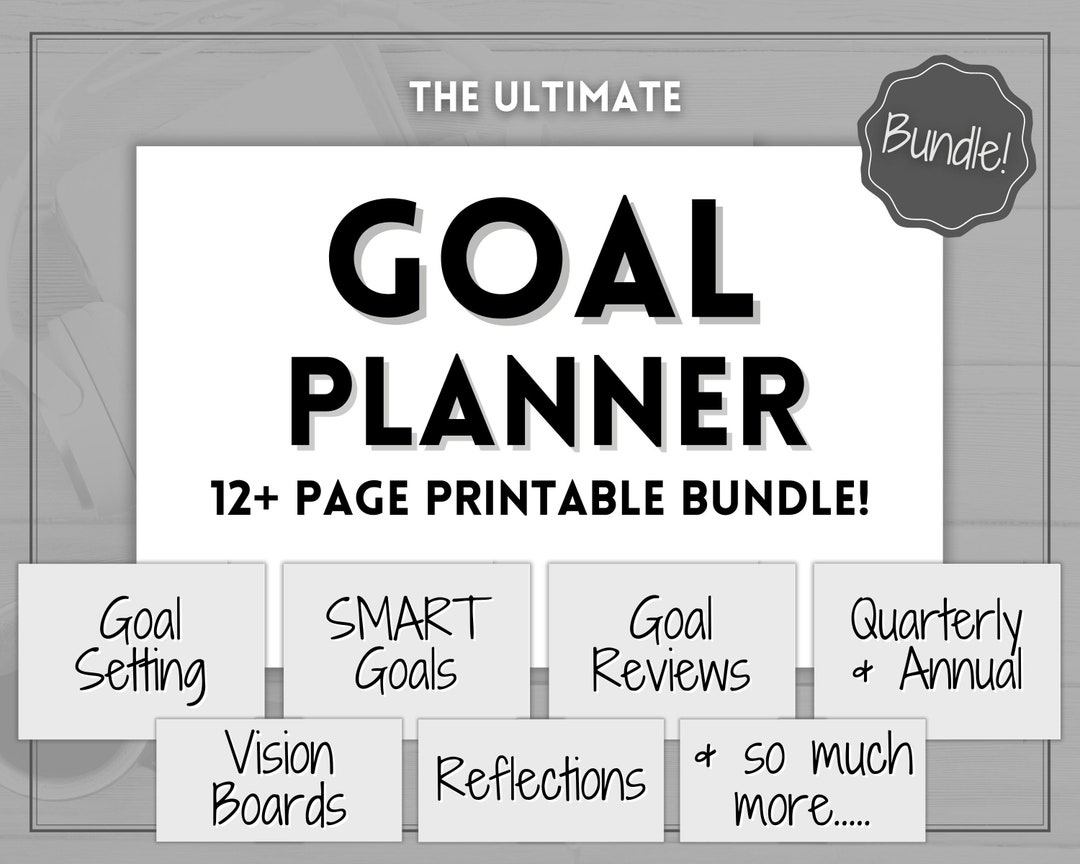 Goals Planner BUNDLE, 2023 Goals Tracker, SMART Goal Setting Kit, New ...