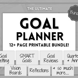 Goals Planner BUNDLE, 2023 Goals Tracker, SMART Goal Setting Kit, New ...