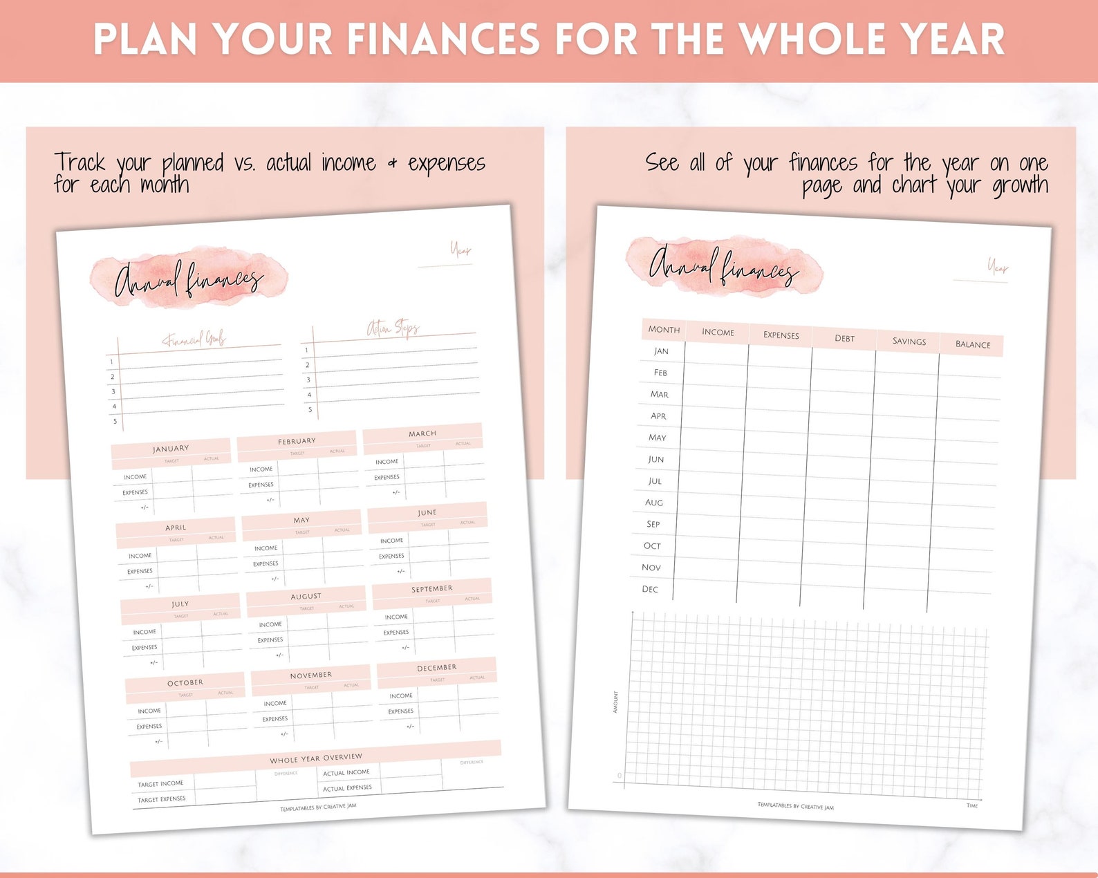A5 Finance Planner BUNDLE! Budget Planner Templates, Financial Savings ...