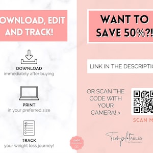 30 Day Weight Loss Tracker, 30 Day Challenge, Weightloss Journal ...
