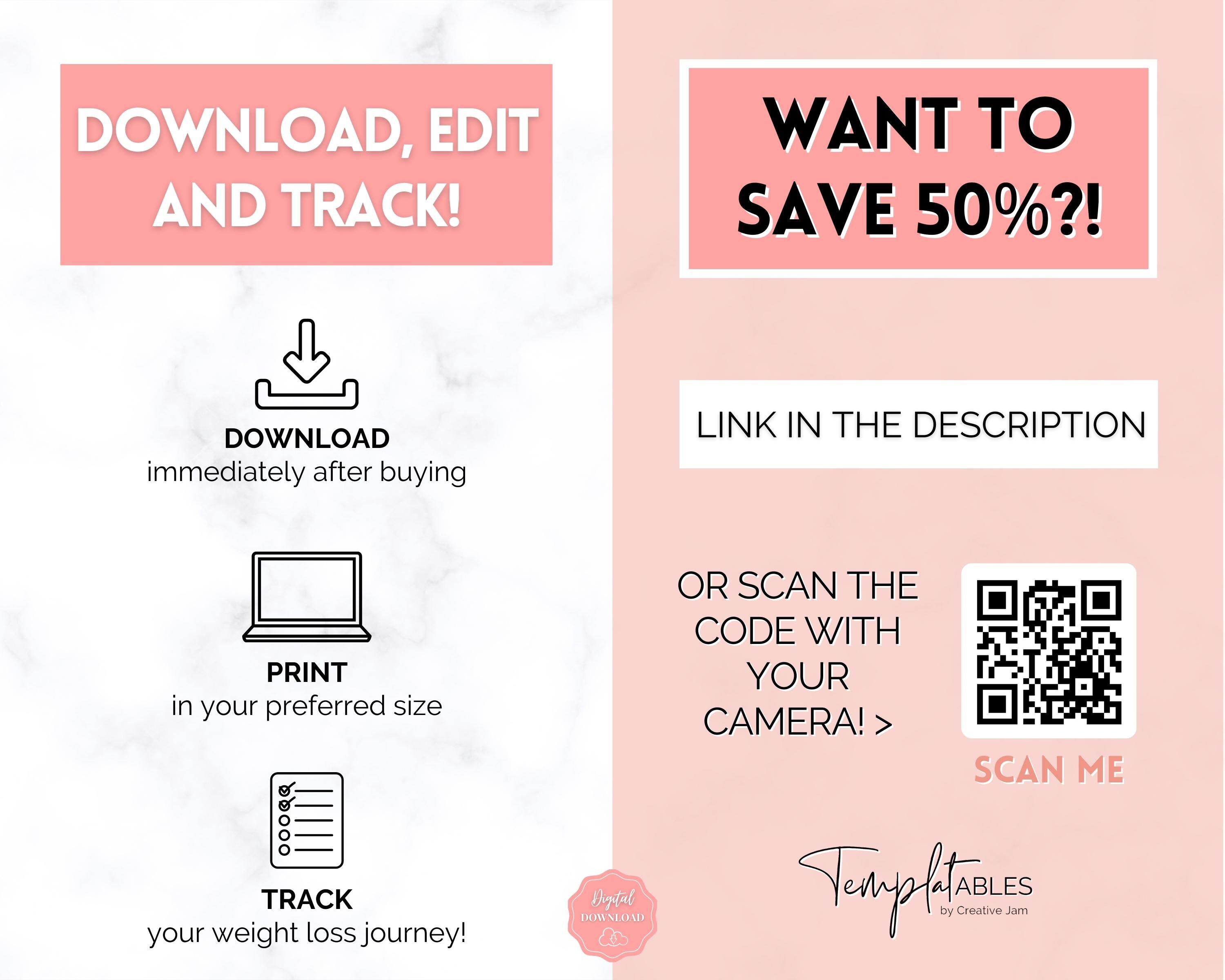 30 Day Weight Loss Tracker, 30 Day Challenge, Weightloss Journal ...