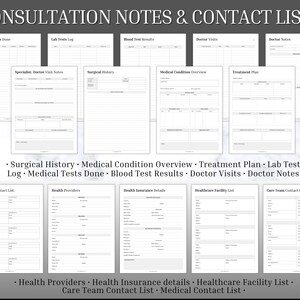 Medical Tracker Bundle, 50 Medical Binder Pages, Medical Planner ...