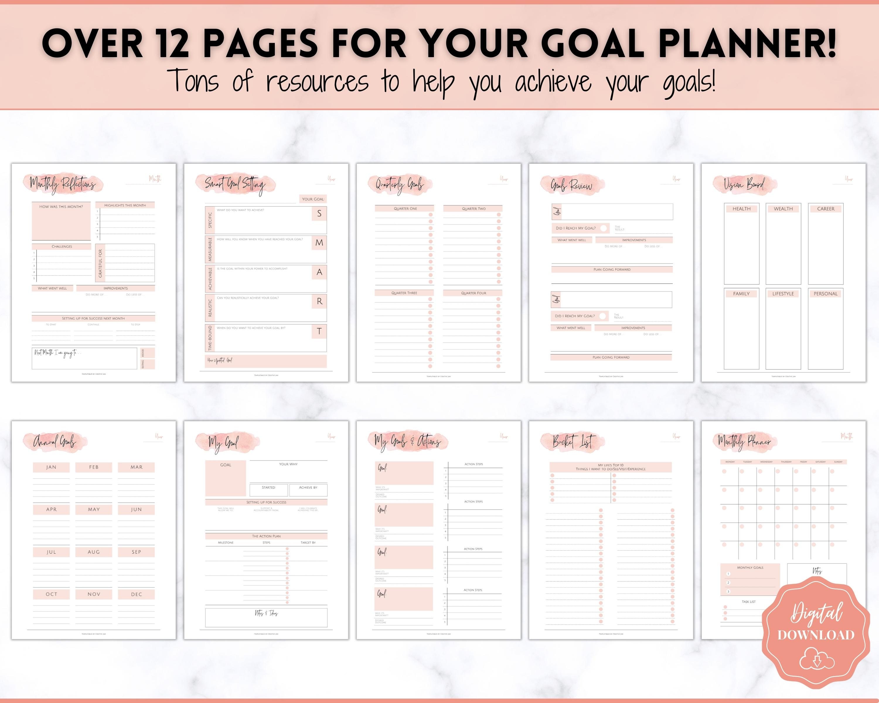 Goal Planner BUNDLE, 2024 Goals Tracker, SMART Goal Setting Kit, New ...