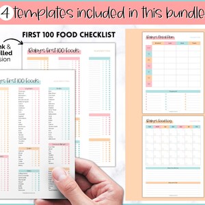 Baby Food Tracker Printable BUNDLE, Baby’s First Foods, Meal Planner ...