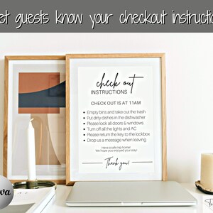 Airbnb Check Out Sign! Editable Checklist Template, House Rules, Airbnb ...