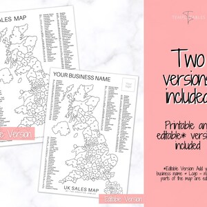 EDITABLE UK Sales Map, Business Postcode Sales Map, Color in Map, Etsy ...