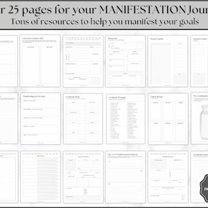Manifestation Journal, Affirmation, Printable Kit, Law of Attraction ...