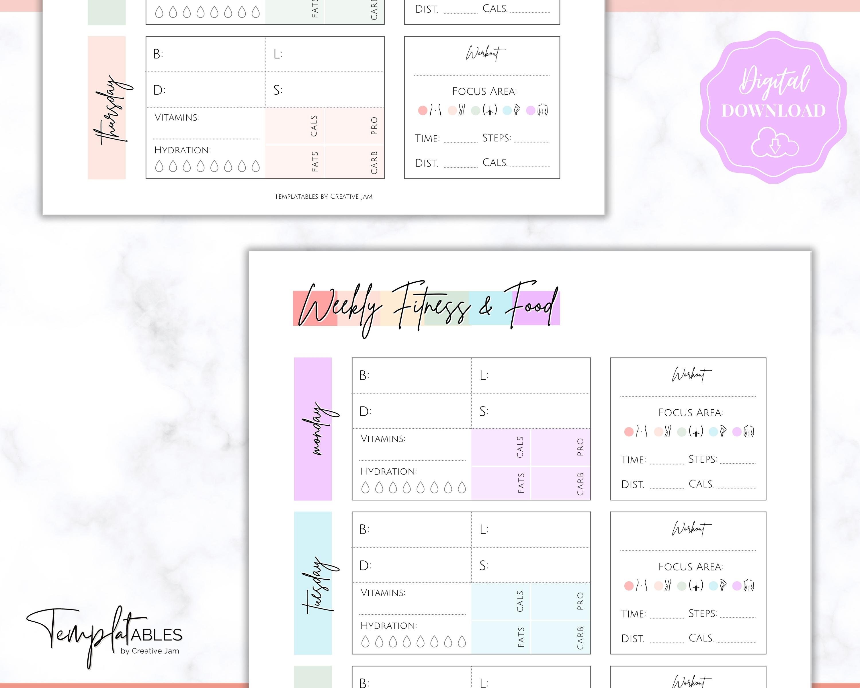 Fitness Planner Weight Loss Tracker BUNDLE Workout Planner | Etsy