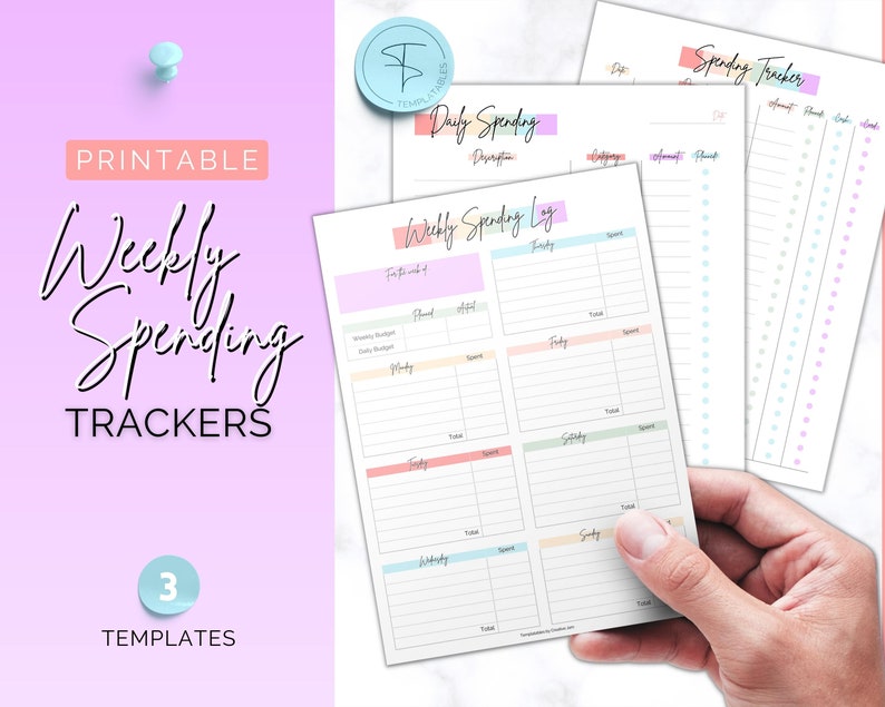 Weekly Spending Tracker, Printable Spending Log, Weekly Budget Planner ...