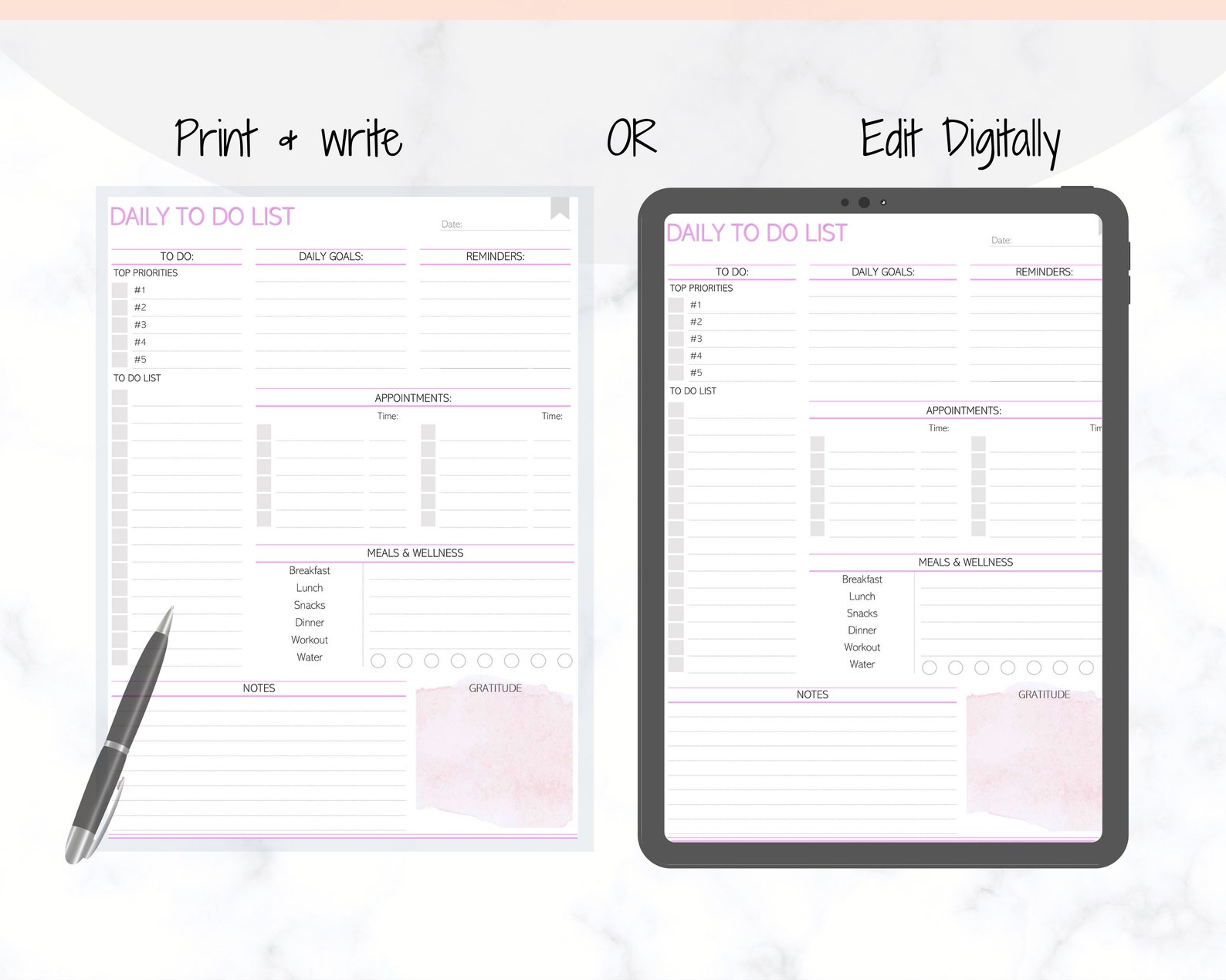 To Do List EDITABLE, Productivity Planner Checklist. Printable With ...