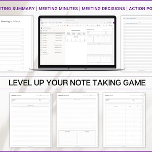 Onenote Meeting Notes Template, Editable Meeting Minutes, Digital ...