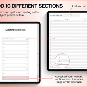 Digital Meeting Minutes Template, Editable Meeting Notes, Digital ...