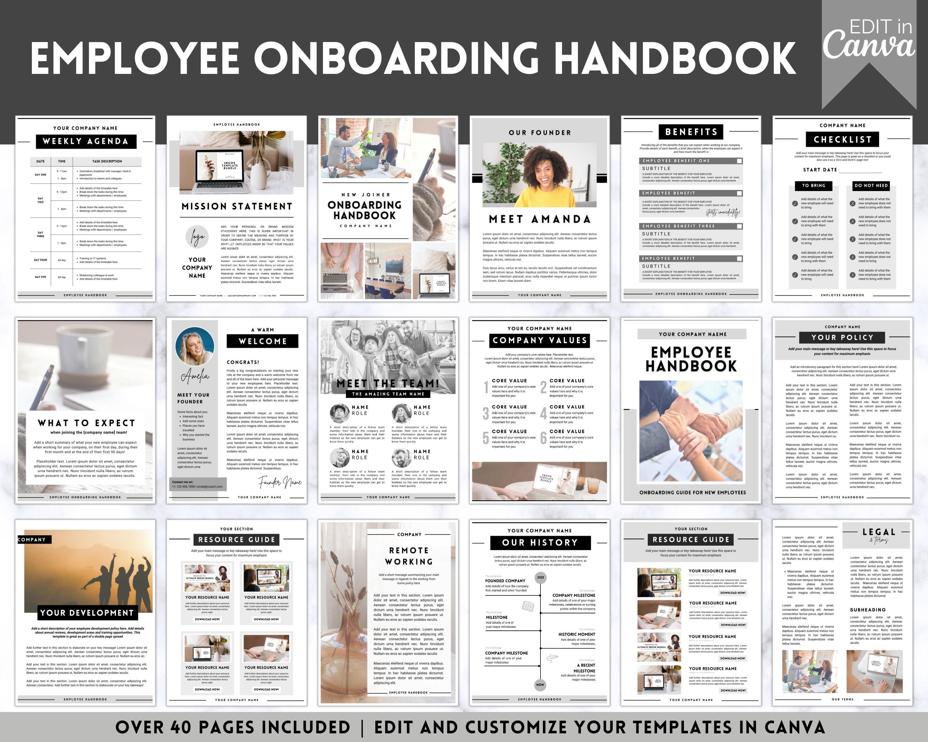 Employee Onboarding Template New Hire Handbook Welcome - Etsy UK