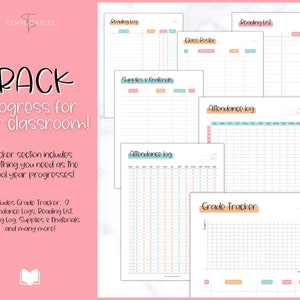 TEACHER Planner Printable, 50+ Pg BUNDLE, Homeschool Teacher, Academic ...