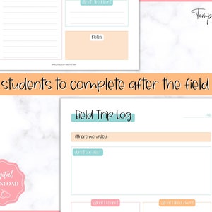 Field Trip Planner BUNDLE, Printable Field Trip Log, Homeschool Planner ...
